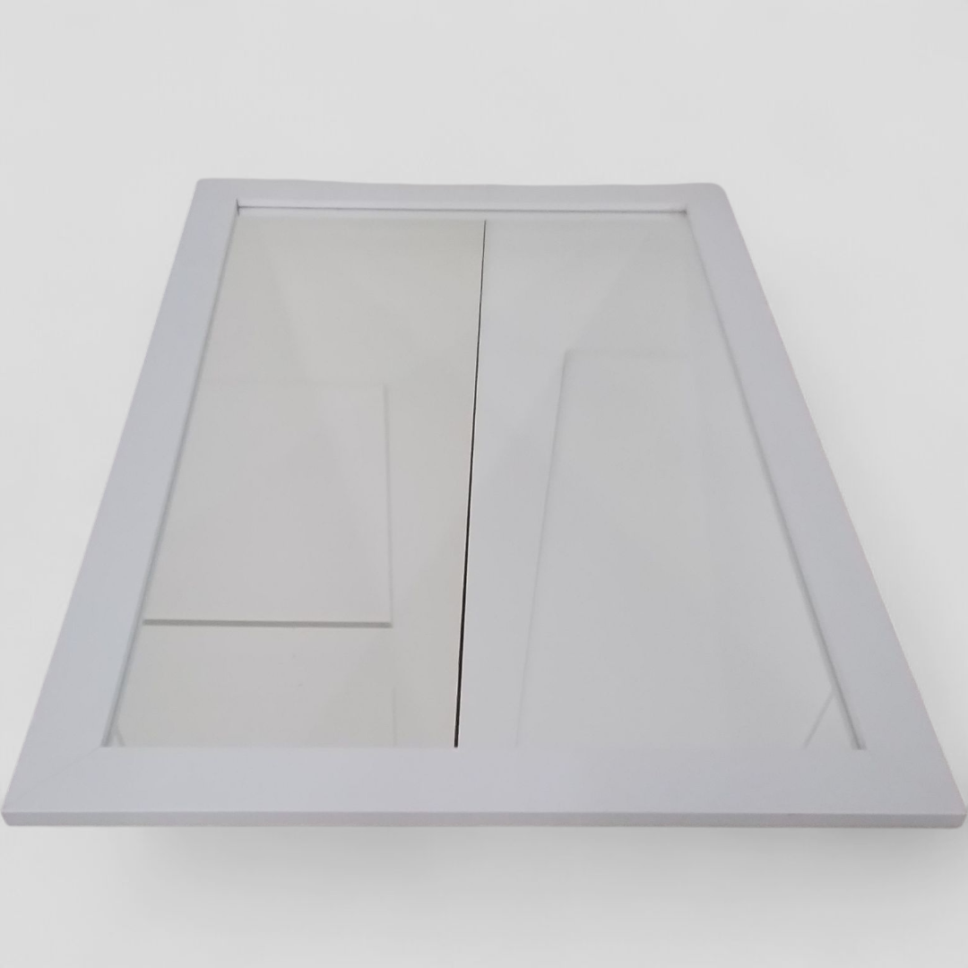 46950 Elegant White Rectangular Wall Mirror 24-in x 35-in - Bud's Warehouse