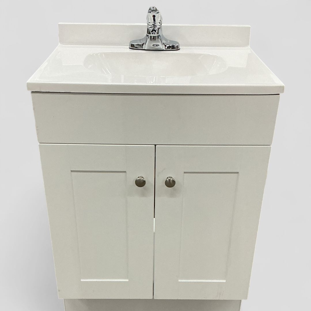 47190 Project Source Dover 24"True White Vanity w/ Top - Bud's Warehouse