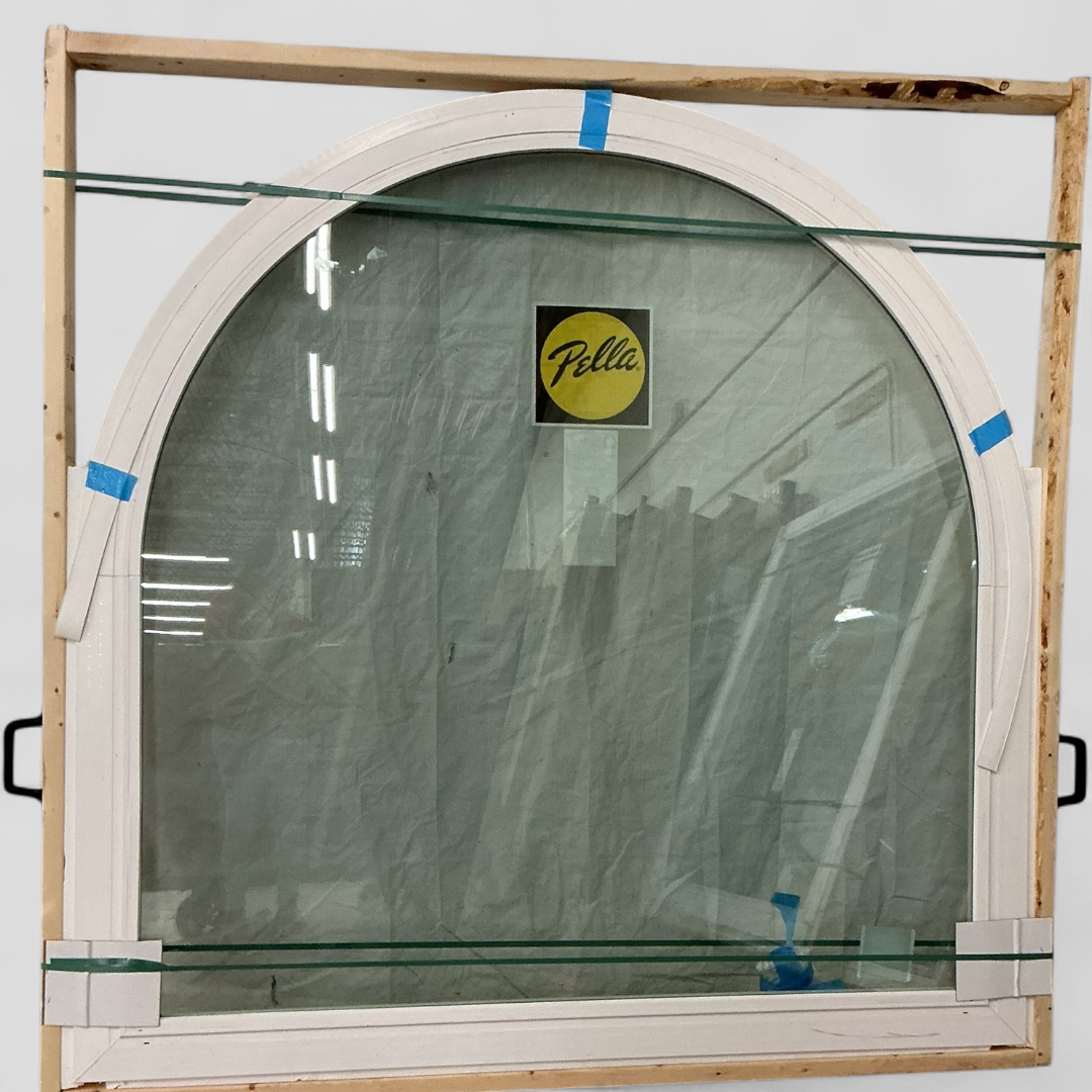 47228 Pella Fixed Arch Top Window W/Lip Frame 65.5"W x 64"H - Bud's Warehouse