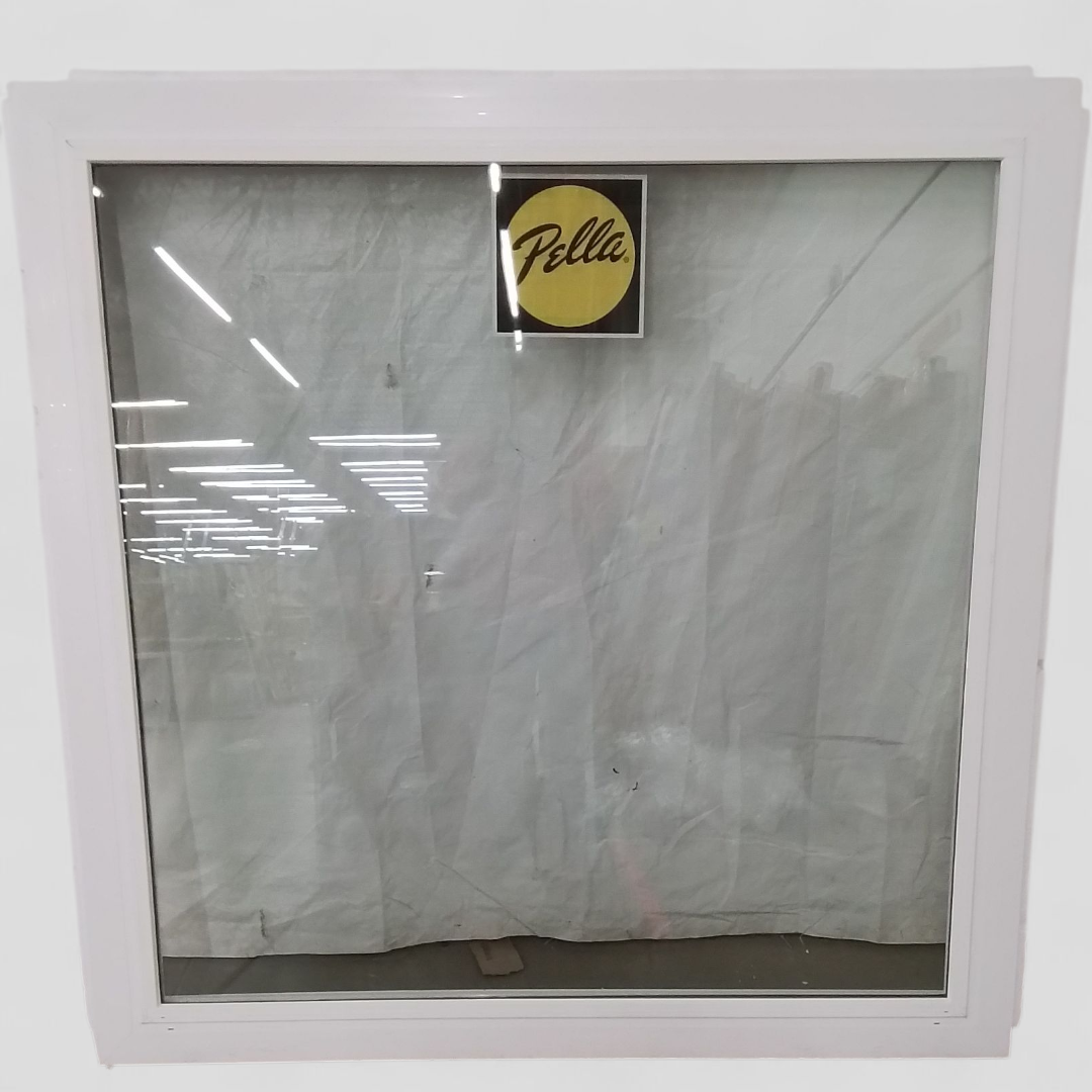 47282 Pella White Vinyl Fixed Window 56"W x 56.25"H - Bud's Warehouse