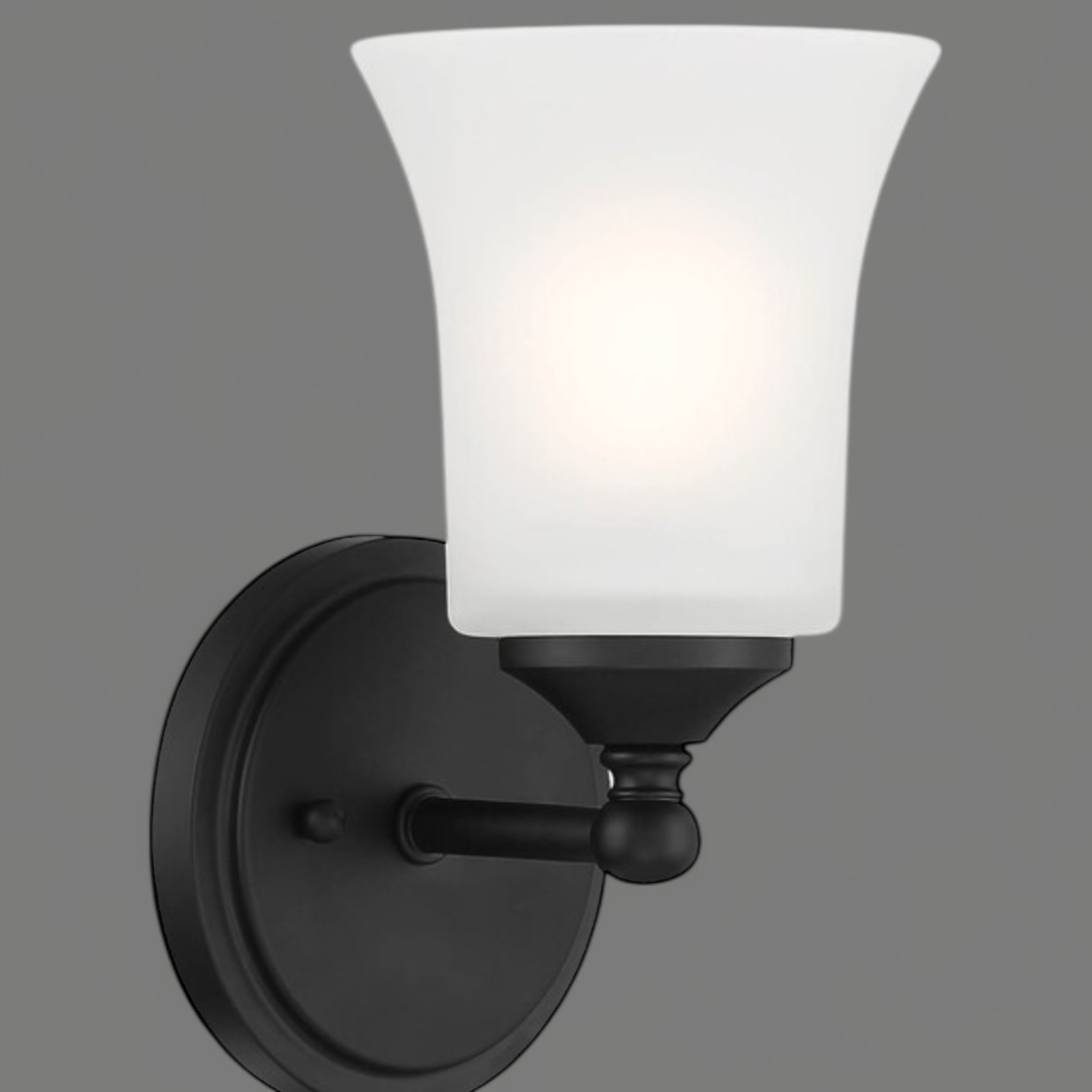 47846 Designers Fountain Bronson 1-Light Black Vanity Light - Bud's ...