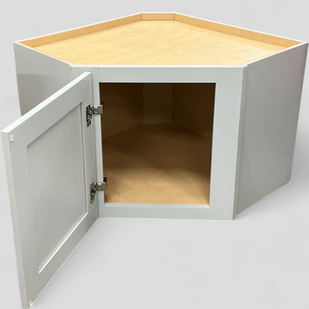 48487 Frost White Corner Diagonal Wall Cabinet 33.5"W - Bud's Warehouse