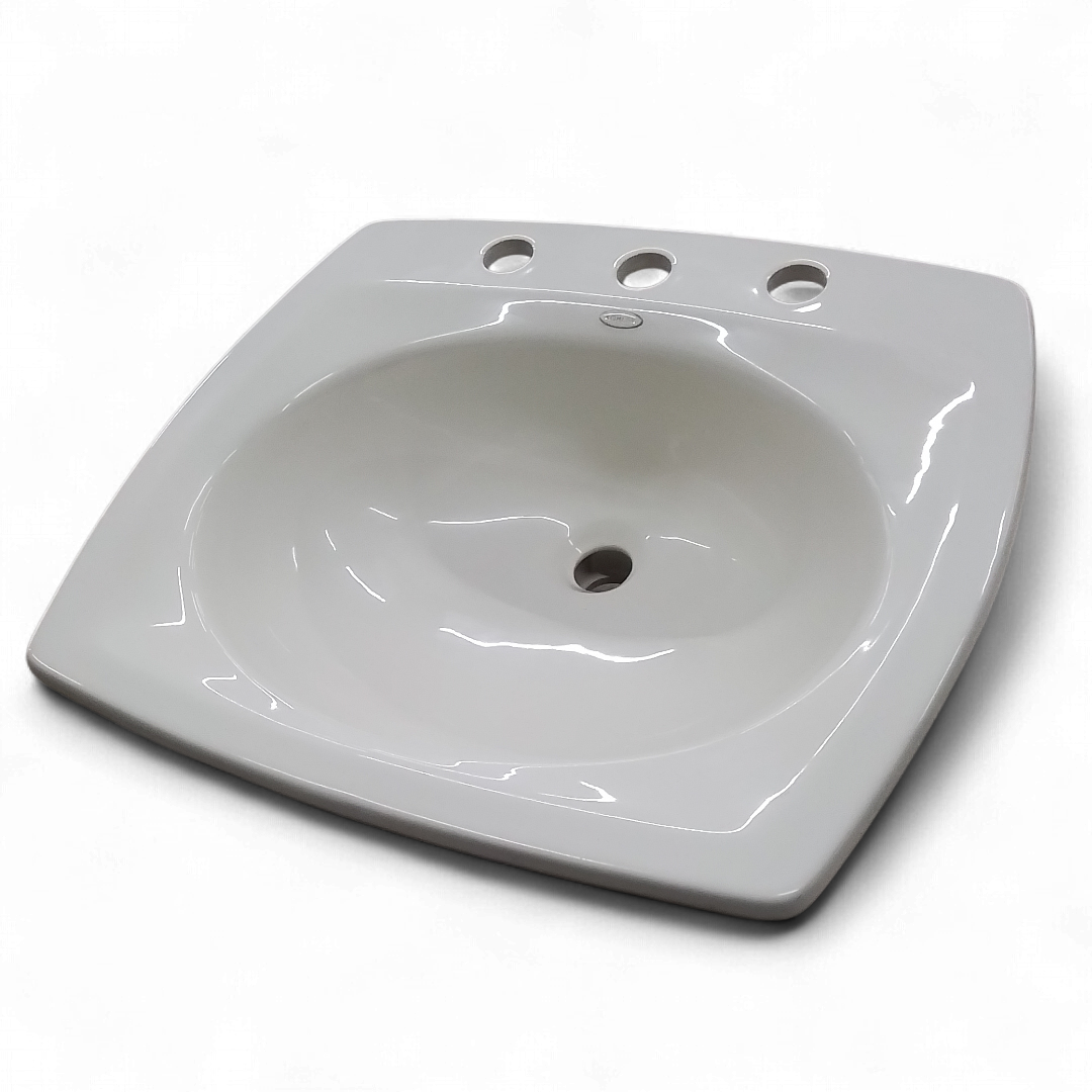 49661 Biscuit Self Rimming Bathroom Sink 21" - Bud's Warehouse