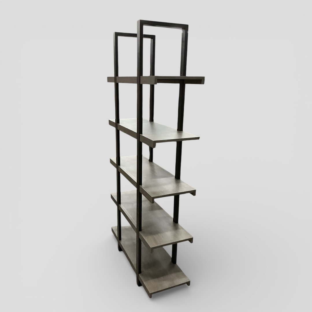 49793 Weathered Ash 5-Tier Shelves Set of 2 - Bud's Warehouse