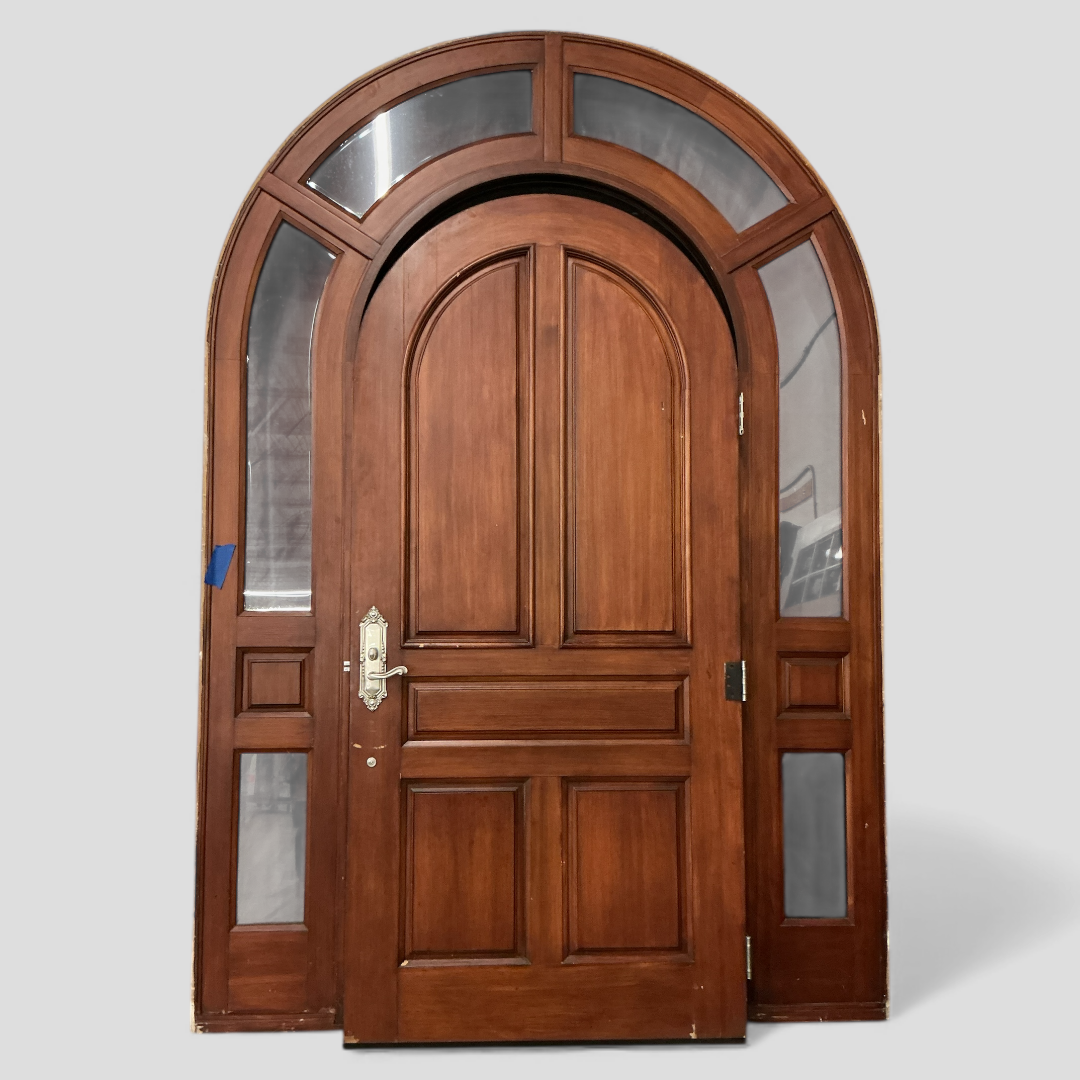 49065 Wooden Entry Door With Arched Sidelight Frame 74.25"W x 9'H - Bud ...
