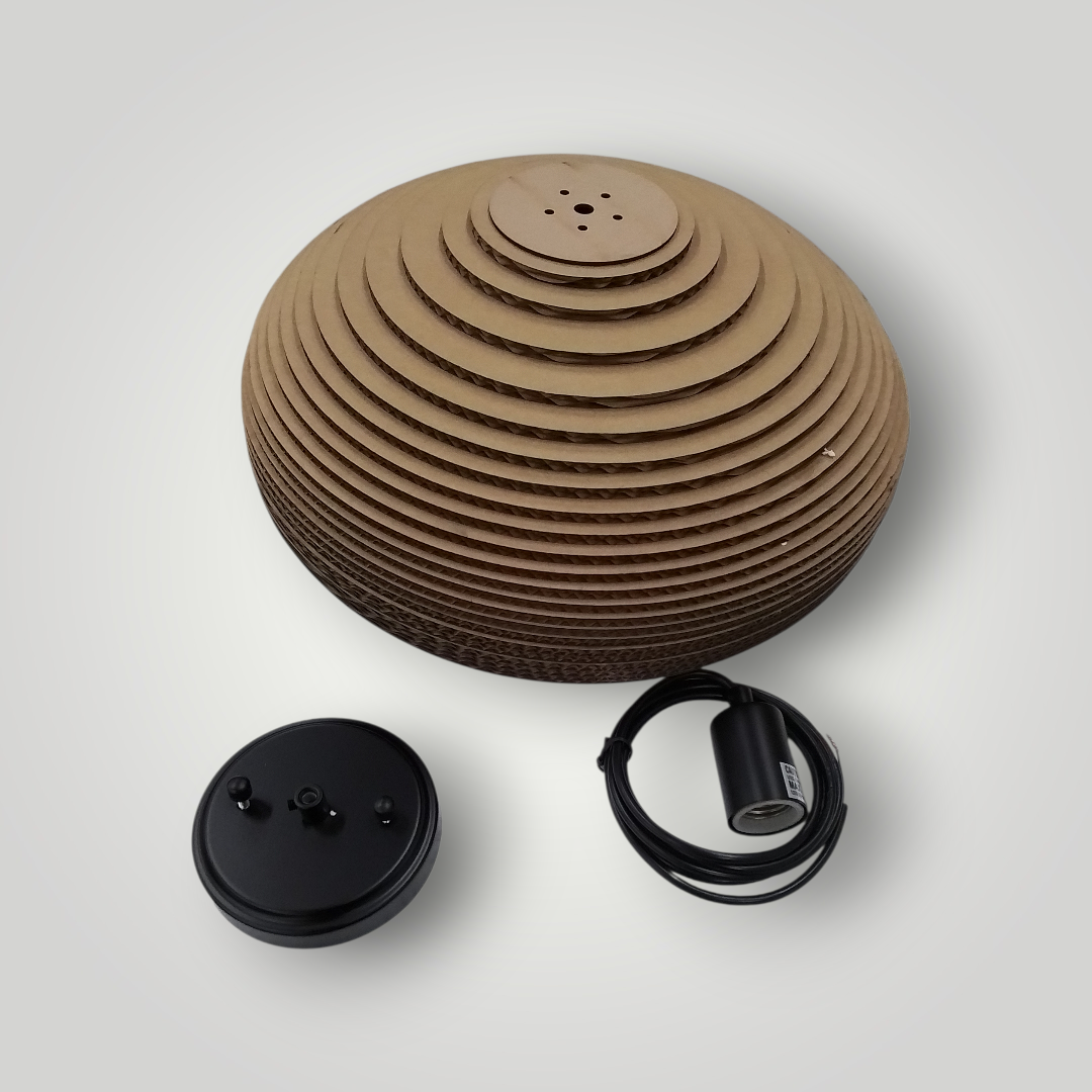 50102 1 -Light Matte Black Paper Metal Chandelier - Bud's Warehouse