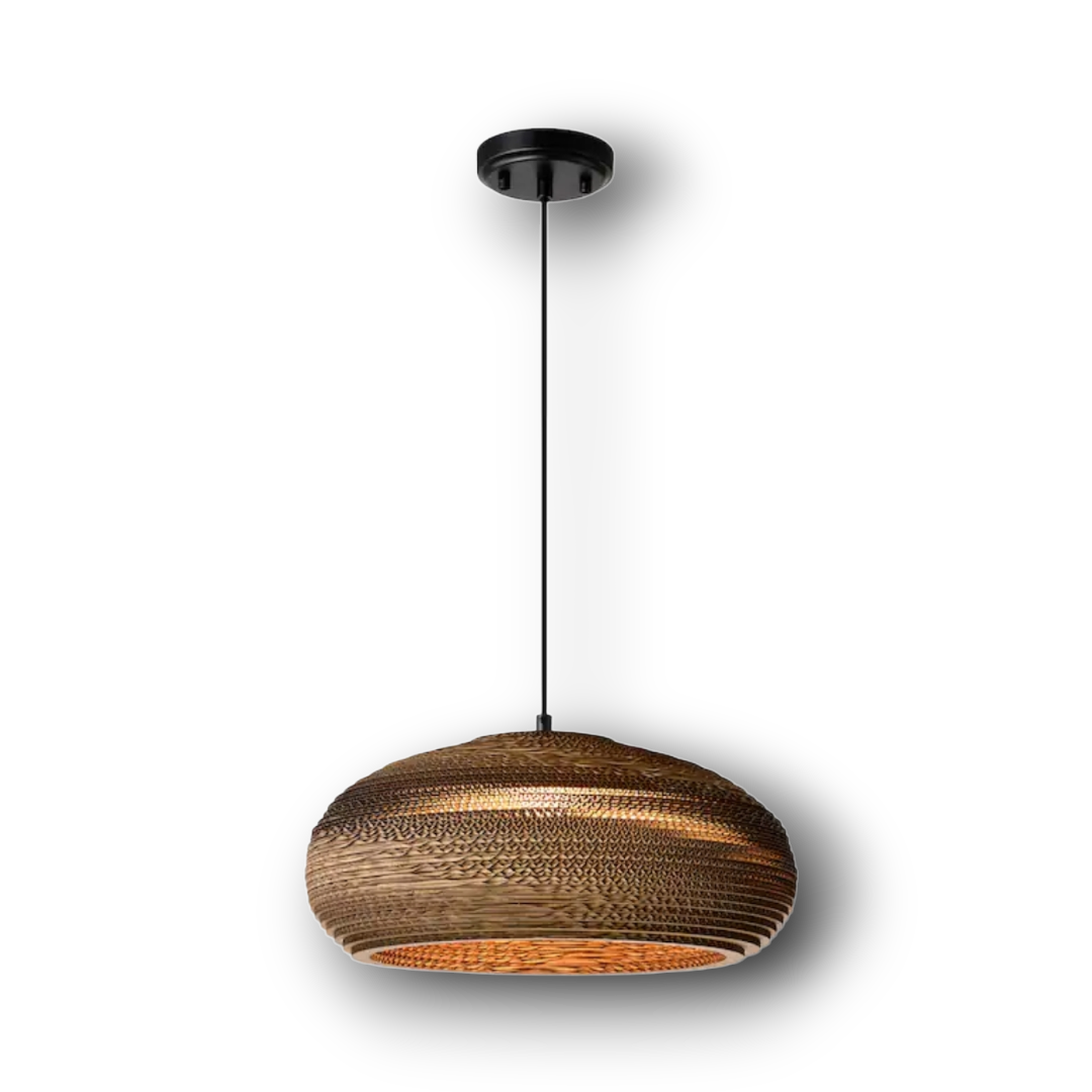 50102 1 -Light Matte Black Paper Metal Chandelier - Bud's Warehouse