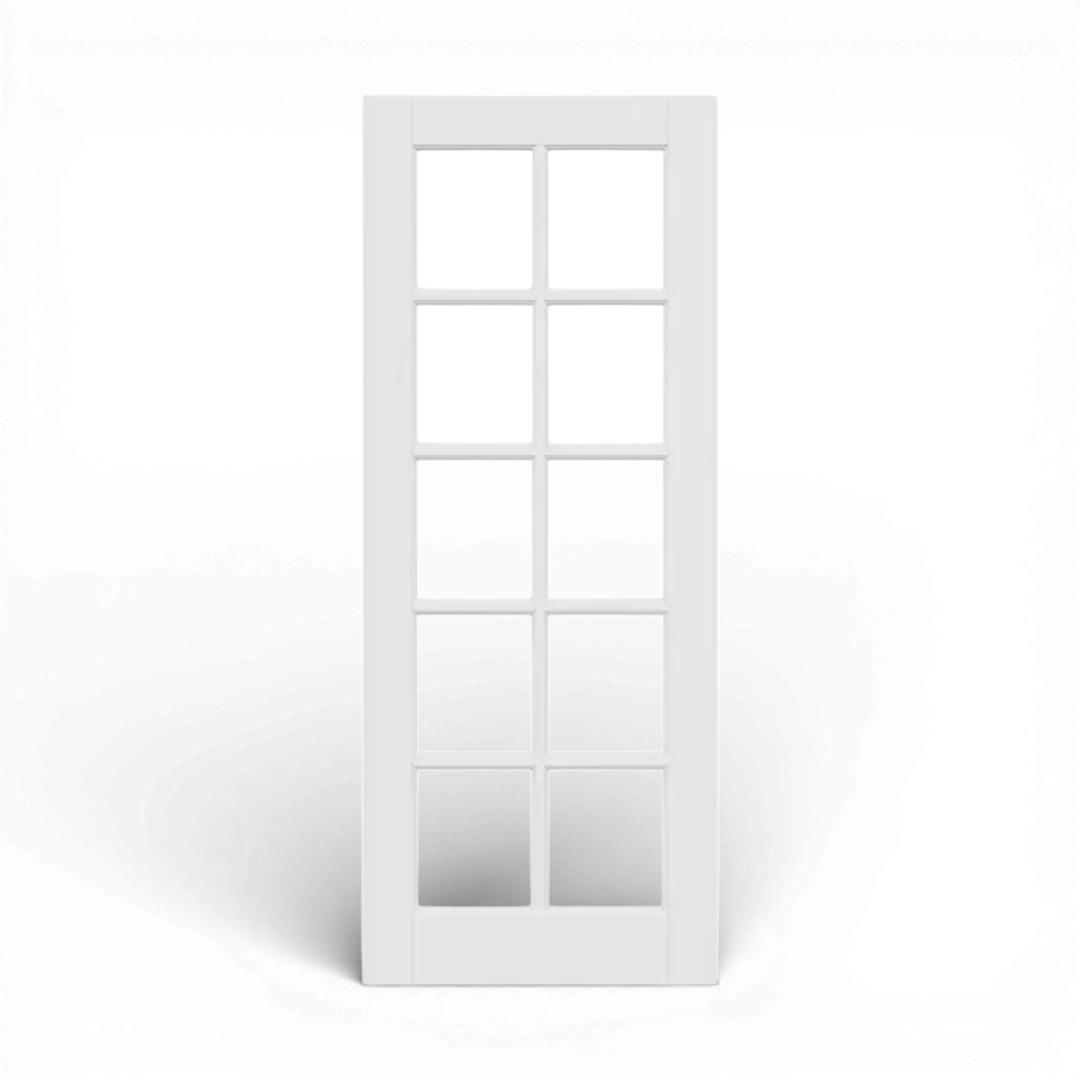 50270 White MDF 10-lite Clear glass Interior Door 28"W - Bud's Warehouse