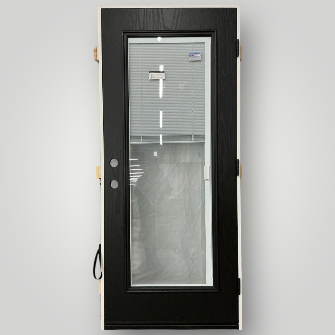 50377 Full Lite Prehung Exterior Door W/Blinds 34" x 80" - Bud's Warehouse