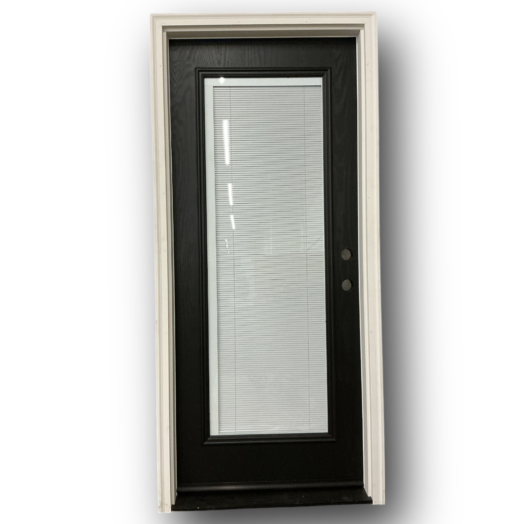 50377 Full Lite Prehung Exterior Door W/Blinds 34" x 80" - Bud's Warehouse