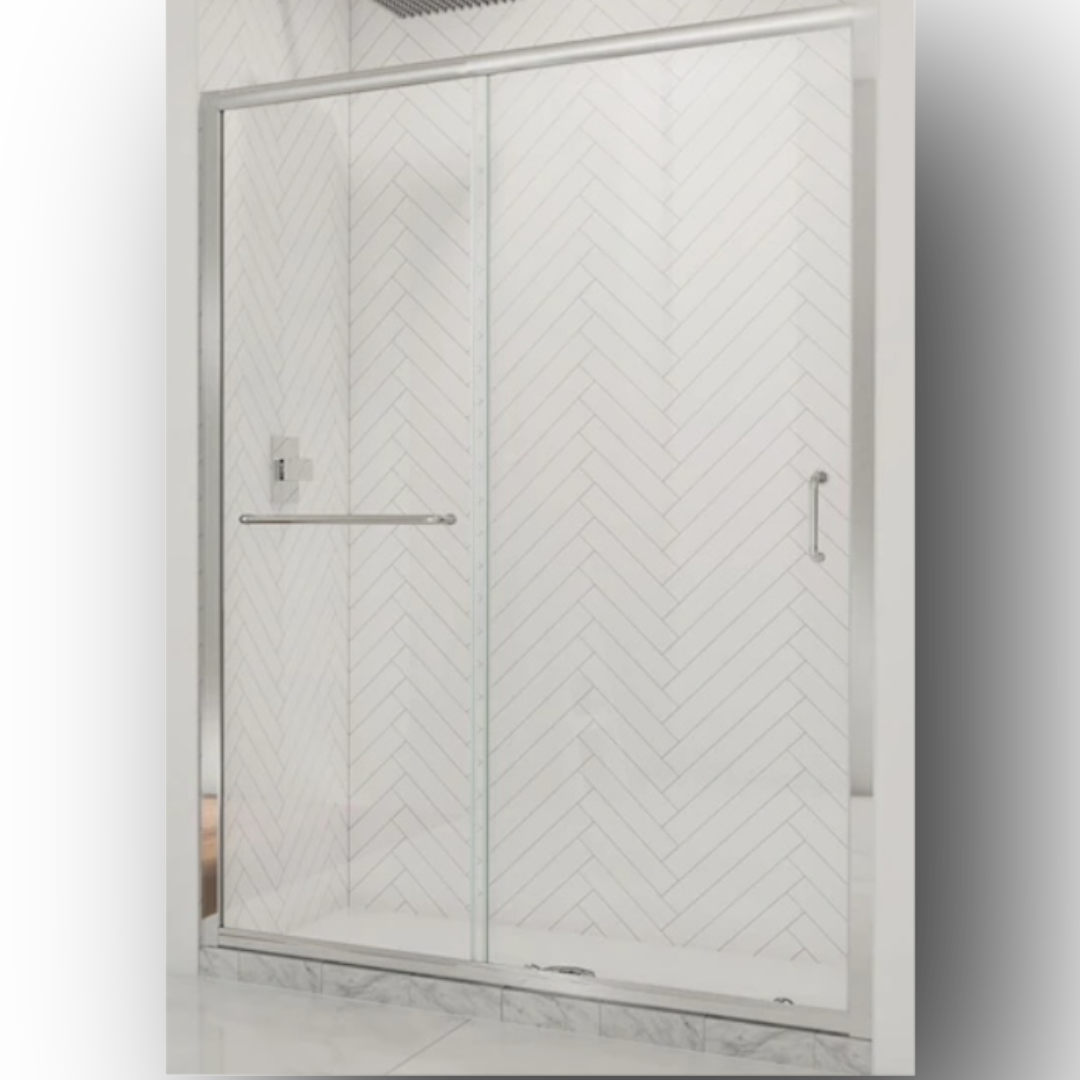 50446 Infinity-Z Chrome Sliding Shower Door 50" to 54"W - Bud's Warehouse
