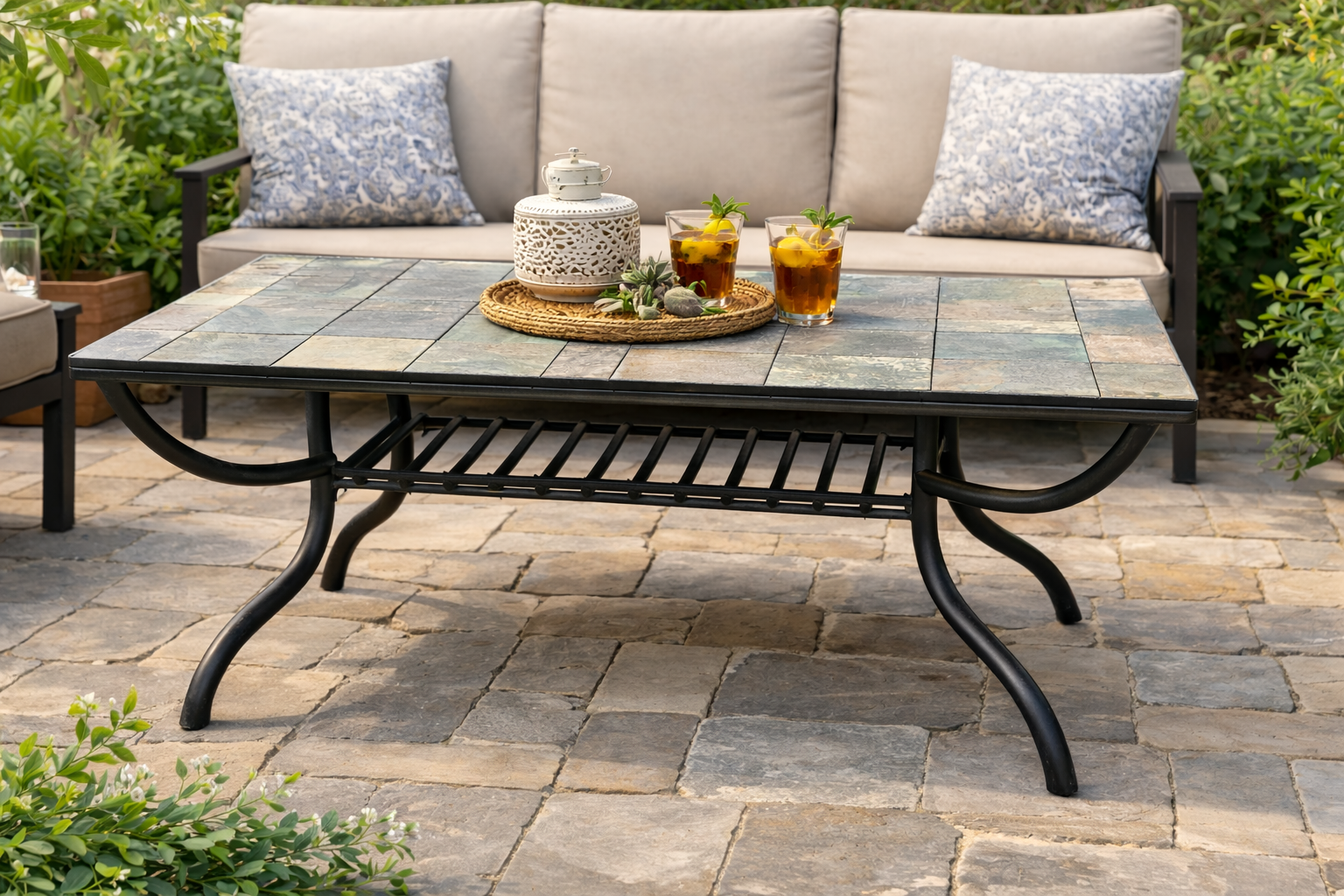 50554 Mosaic Stone Top Patio Table - Bud's Warehouse