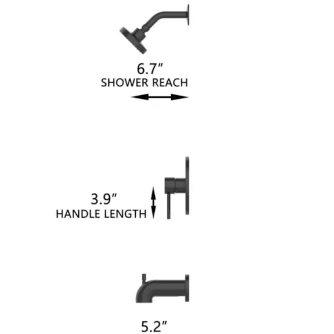 50699 Matte Black 1-Handle Bathtub & Shower Faucet - Bud's Warehouse