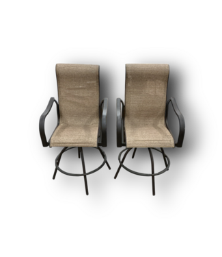 50799 Brown Sling Swivel Patio Chairs 2-pk - Bud's Warehouse