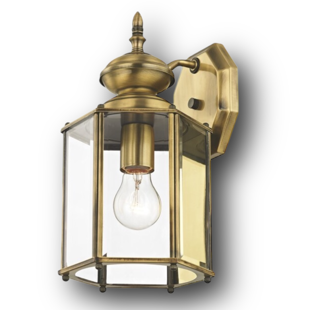 51909 Outdoor Basics 1-Light Antique Brass Wall Light - Bud's Warehouse