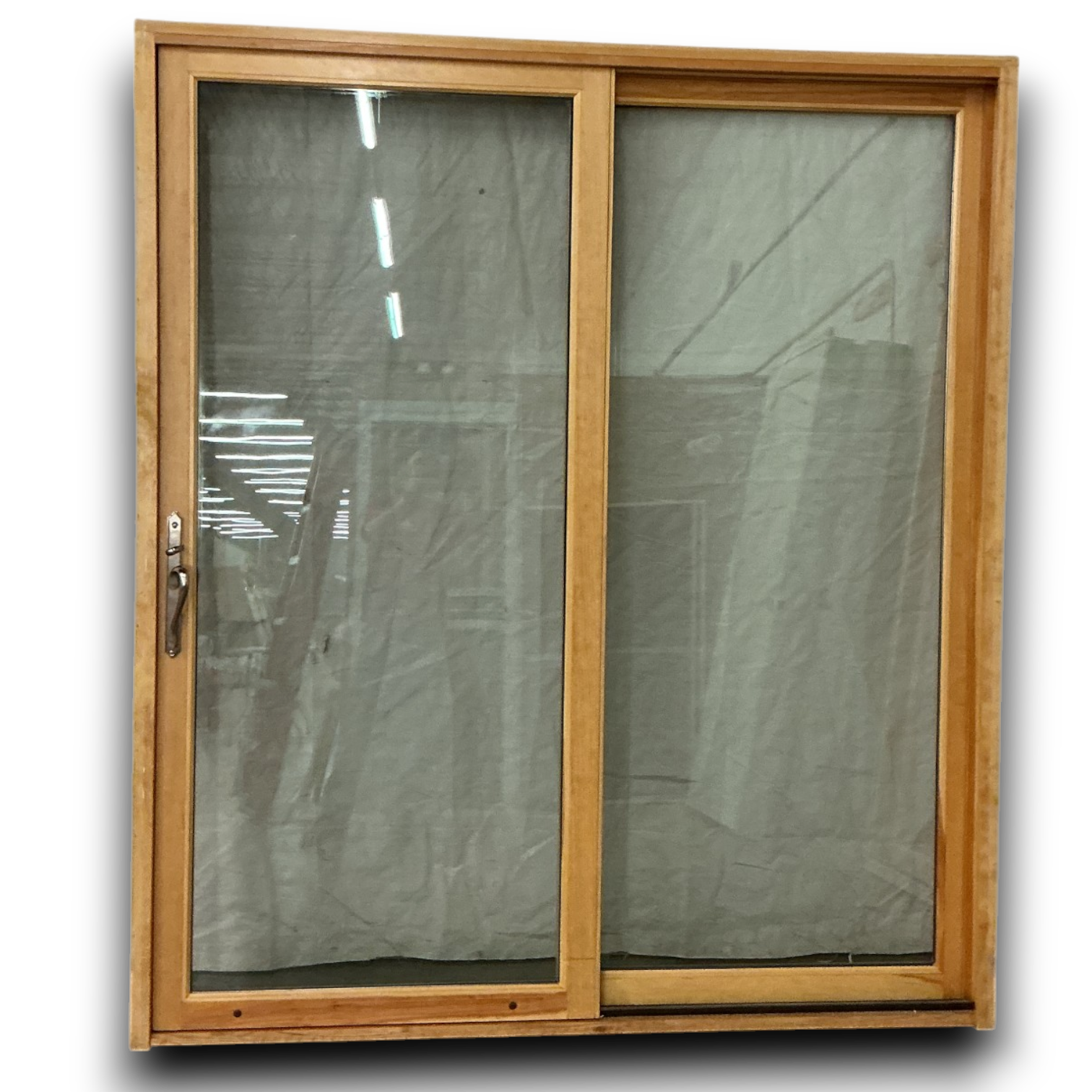 54310 79 X 71 Wooden Sliding Patio Door Used - Buds Warehouse
