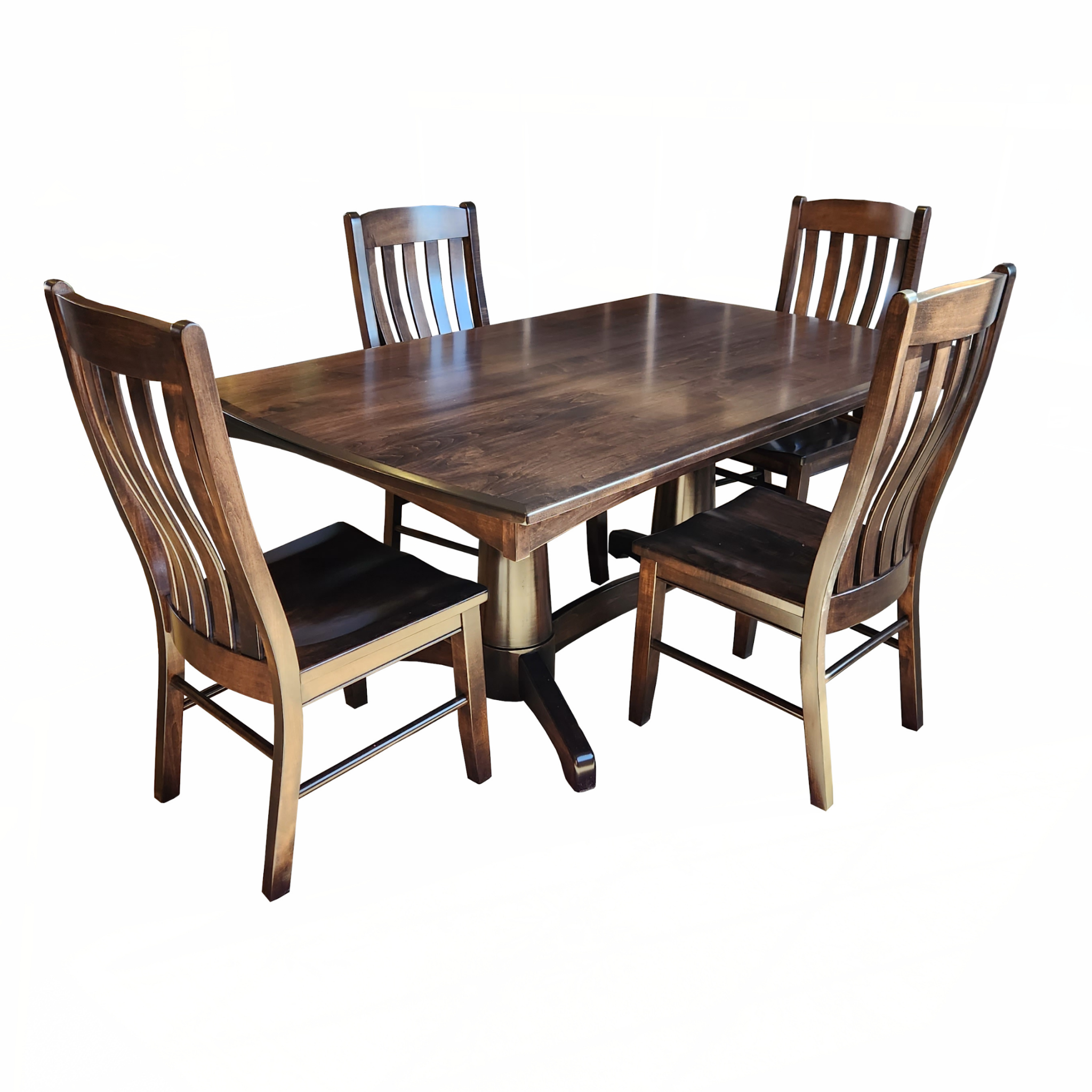 OAKWOOD 7 PC DINING SET: LIGHTHOUSE 42x68 TABLE w 6 CHELSEA SIDE CHAIRS ...