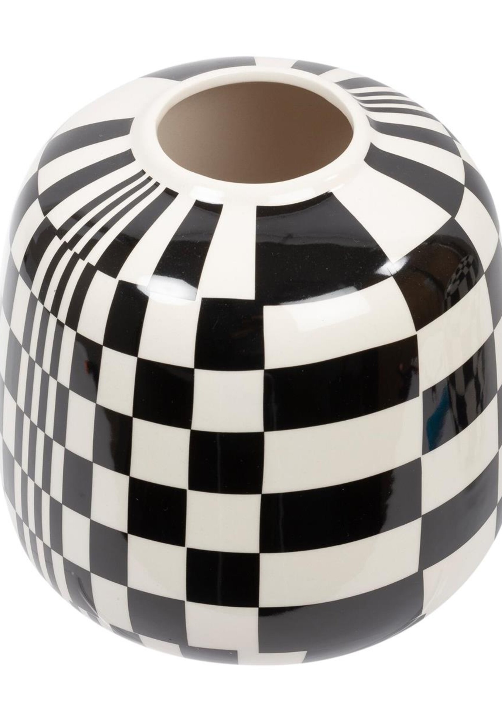 Checkered Planter | Black & White - Oak & Ivory Collective