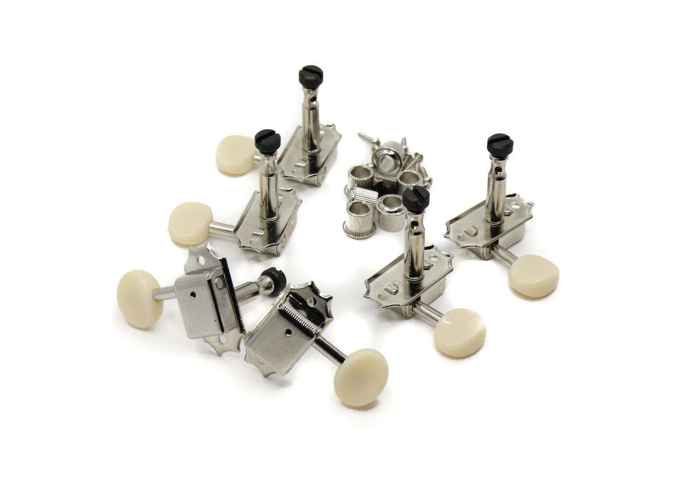 MannMade USA Vintage Style Locking Tuner Set - Nickel, Cream Oval ...