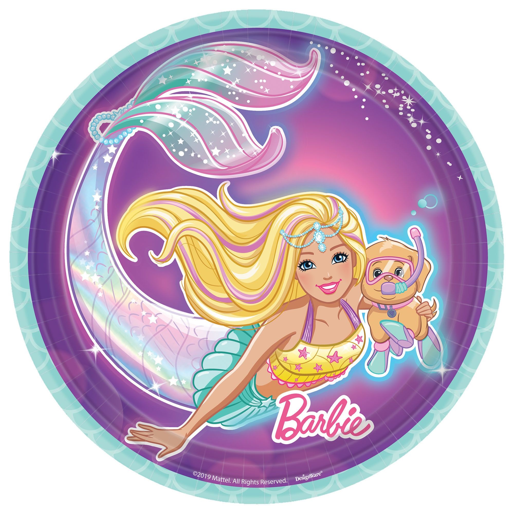 Barbie Round Plates - Valentina's Party World - Dulceria Importaciones ...