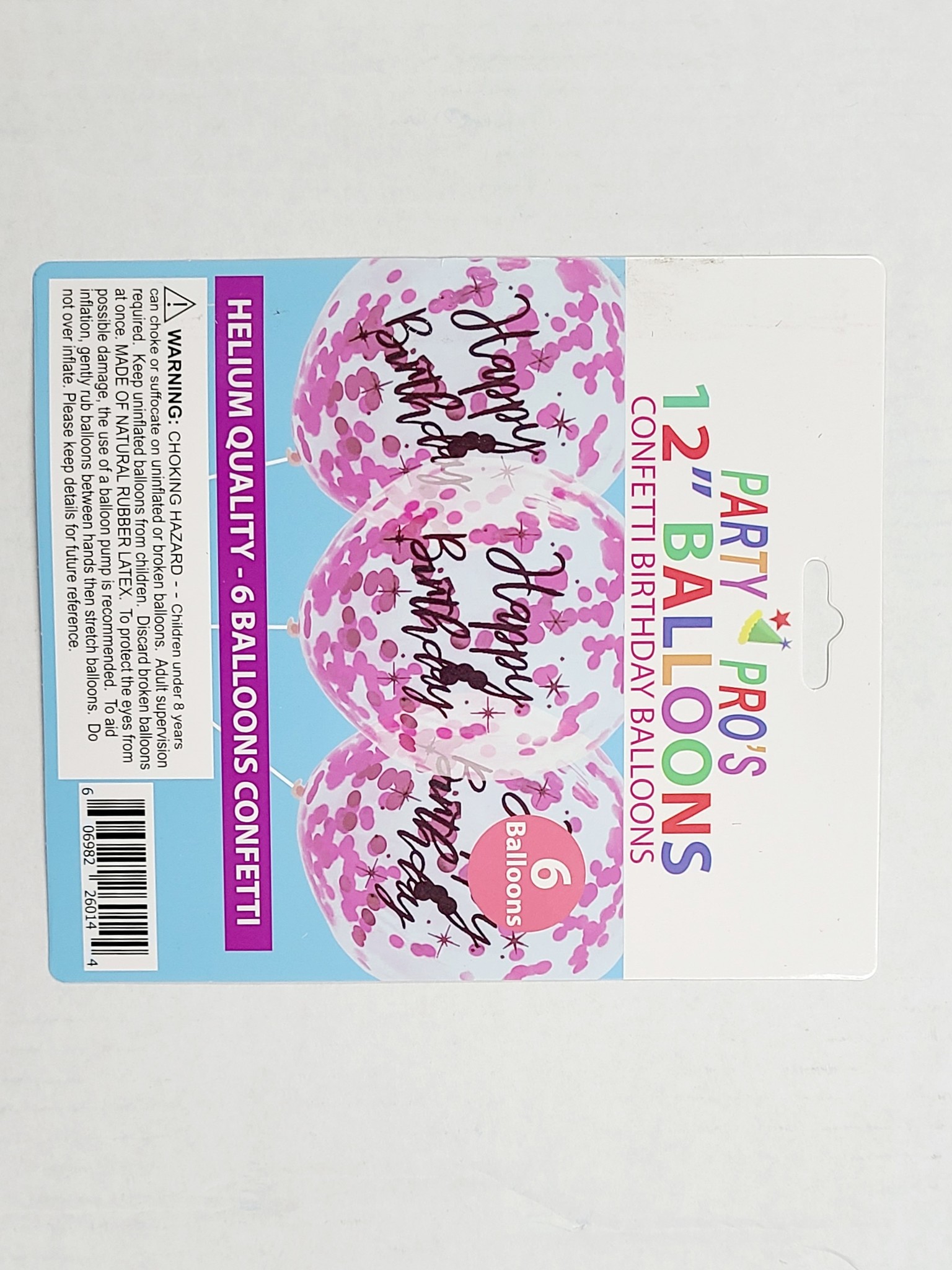 12" Confetti Birthday Balloons Hot Pink - Valentina's Party World ...