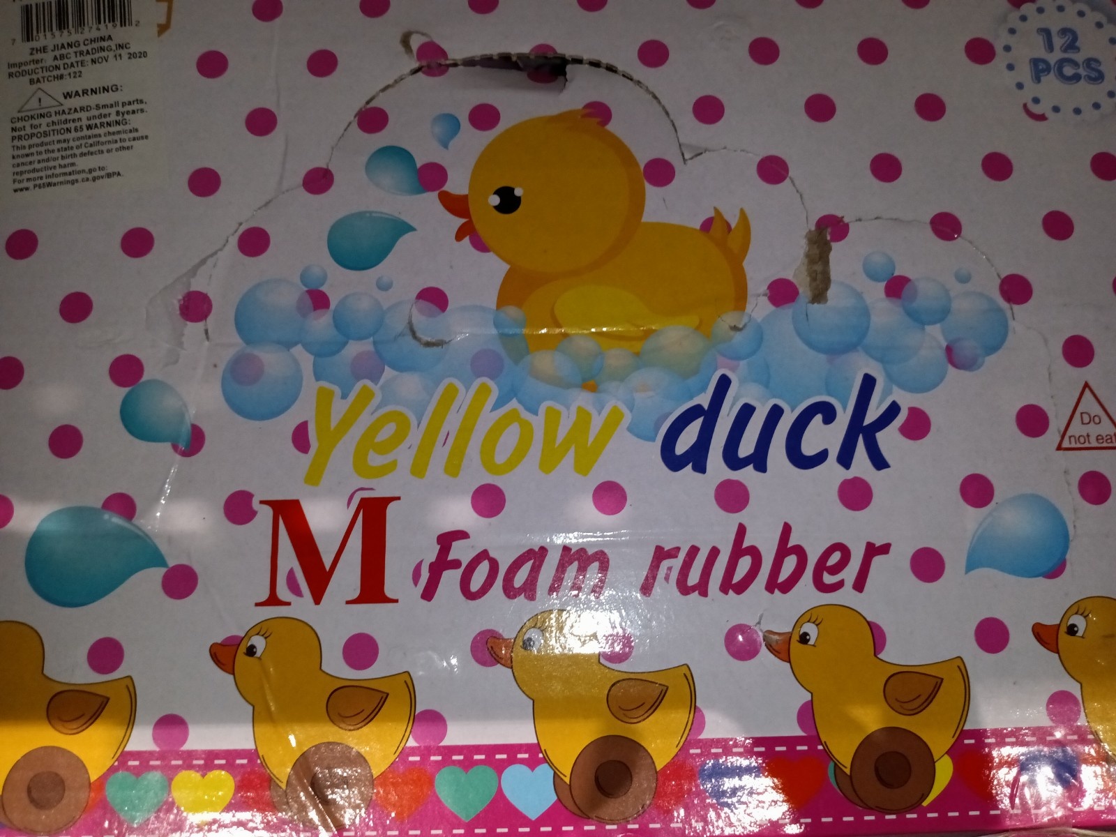 Yellow Duck Foam Rubber 1dz - Valentina's Party World - Dulceria ...