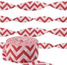 Red & White Chevron Streamer - Valentina's Party World - Dulceria ...