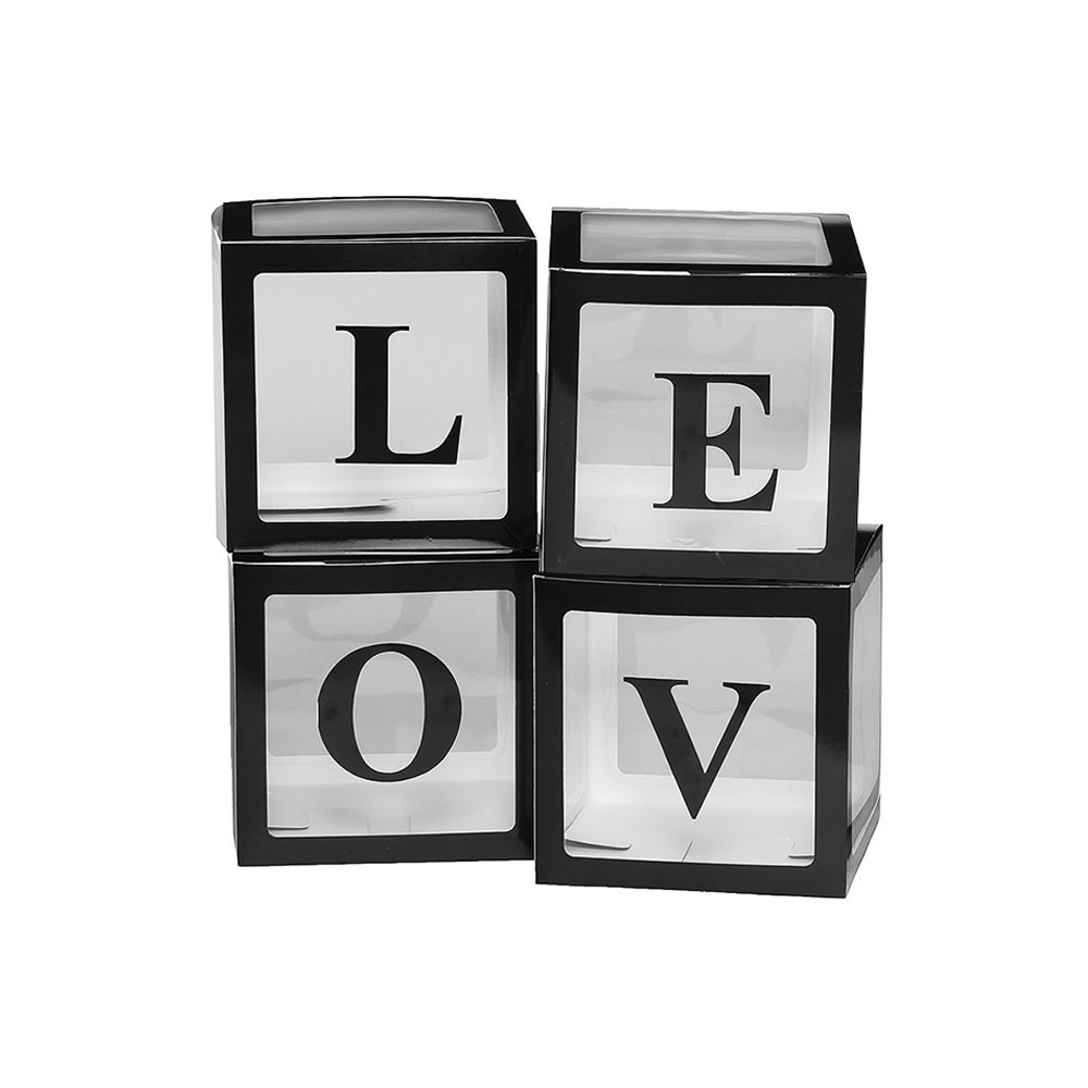 12" Balloon Boxes LOVE - Black - Valentina's Party World - Dulceria ...