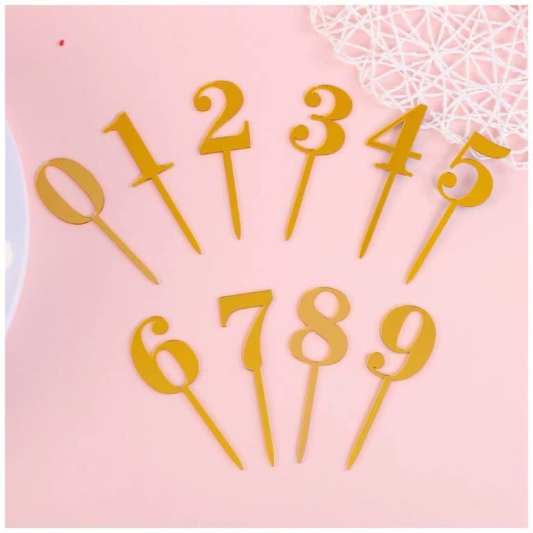#7 Gold Cake Topper - Valentina's Party World - Dulceria Importaciones ...