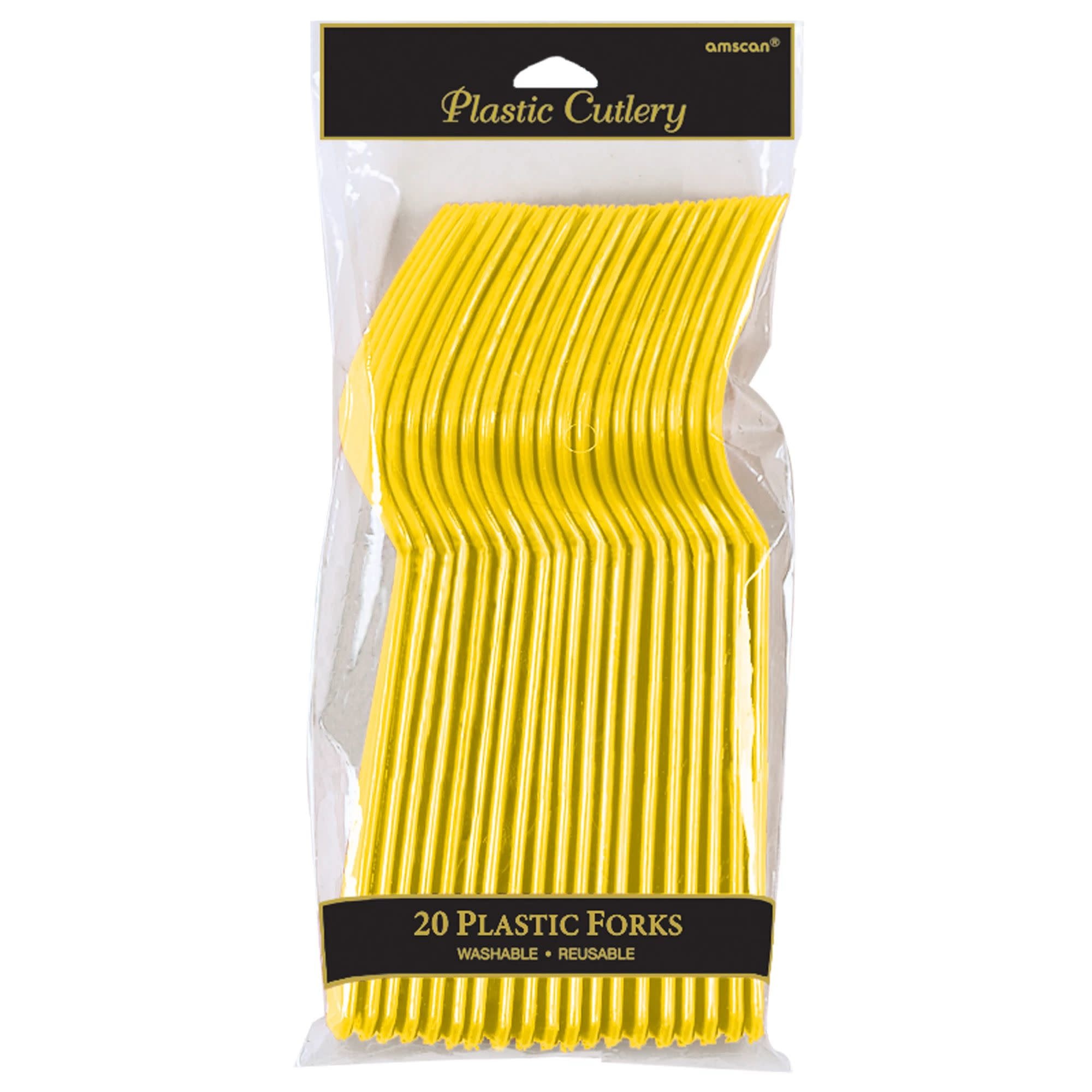 Plastic Forks, Mid Ct. - Yellow Sunshine - Valentina's Party World ...