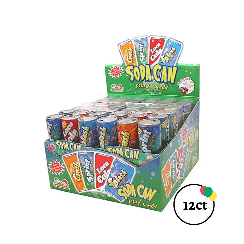 Soda Can 6 pack Fizzy Candy 12ct - Valentina's Party World - Dulceria ...
