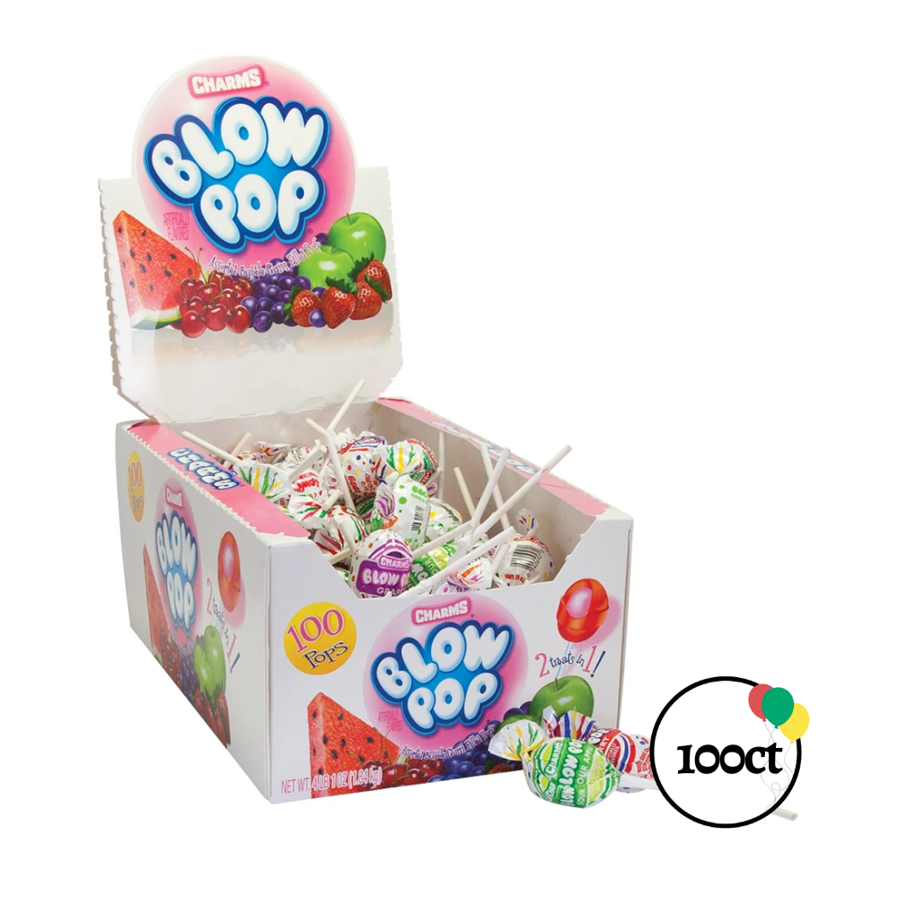 Charms Blow Pop Assorted 100ct - Valentina's Party World - Dulceria ...