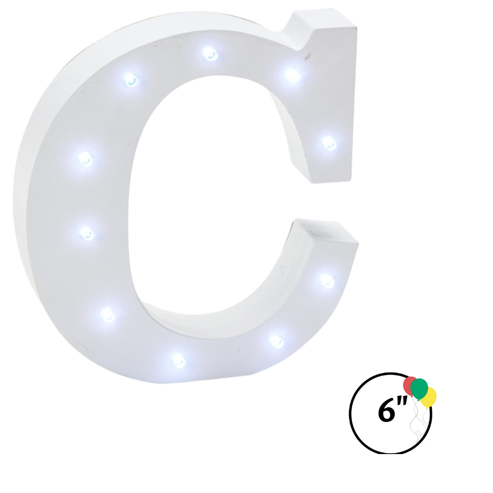 Wooden Vintage LED Marquee Freestanding Letter C - White - Valentina's ...