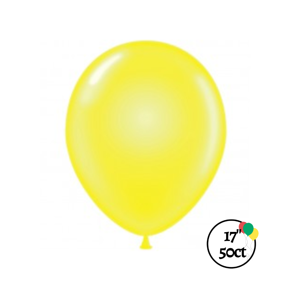 17" Tuftex Crystal Yellow 50ct Balloon - Valentina's Party World ...