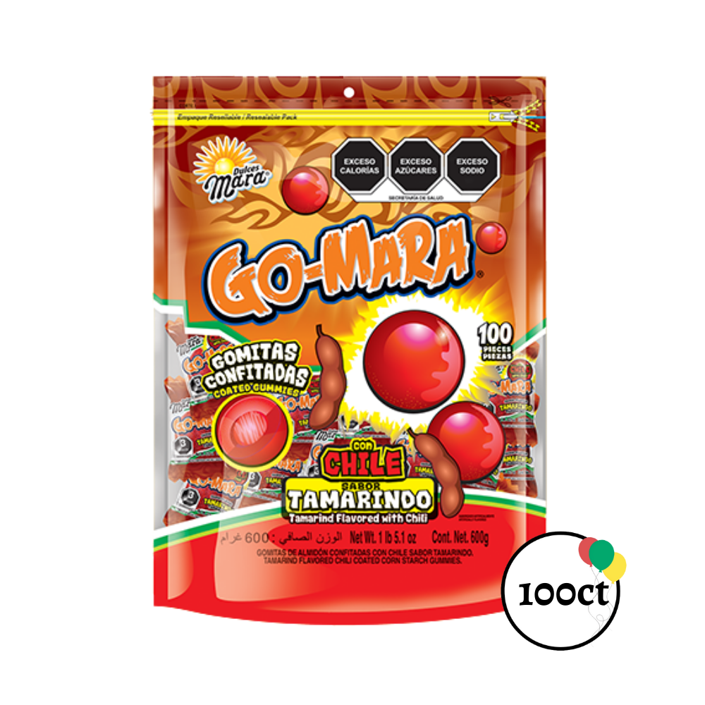 Go-Mara Gomitas 100ct Tamarind with Chili - Valentina's Party World ...