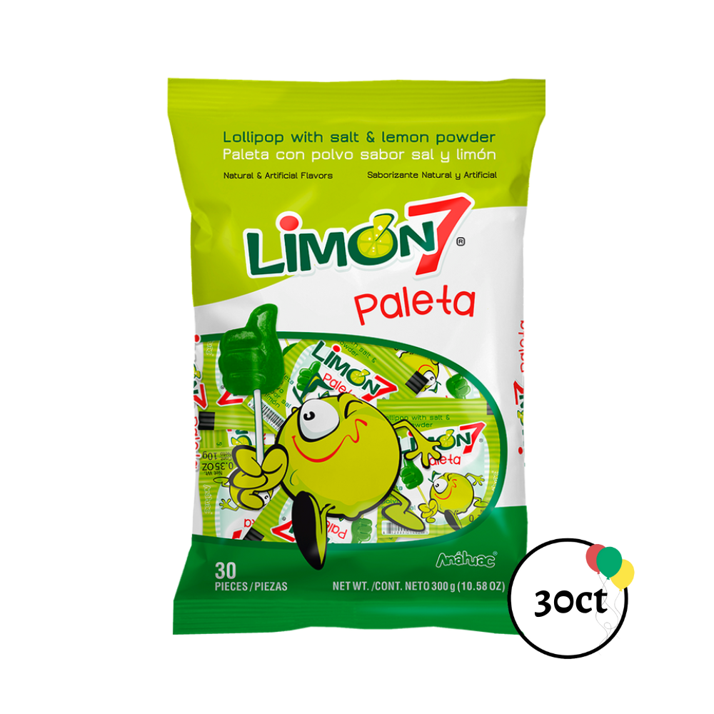 Limon 7 Paleta 30ct - Valentina's Party World - Dulceria Importaciones ...