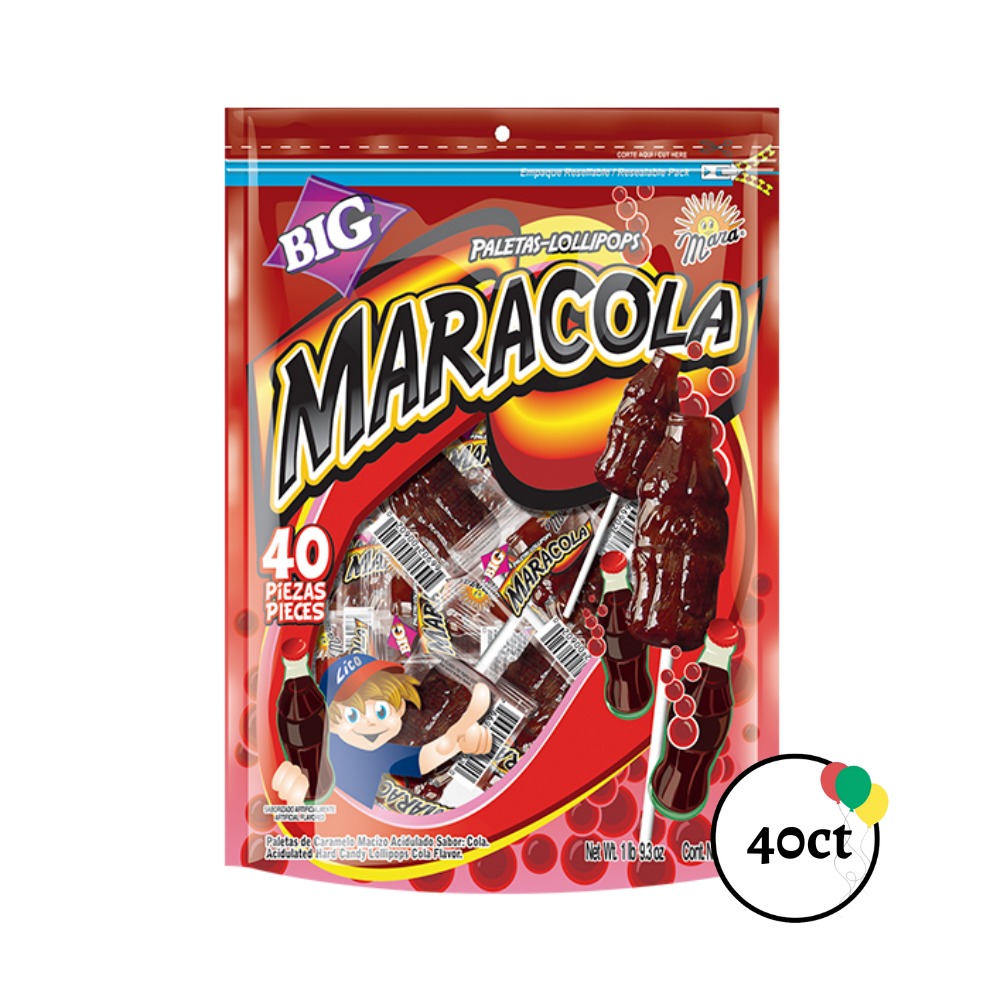 Mara Cola Paleta 40ct - Valentina's Party World - Dulceria ...