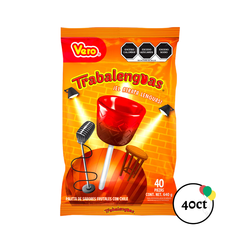 Vero Paleta Trabalenguas 40ct - Valentina's Party World - Dulceria ...