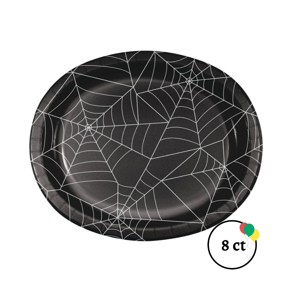 Spider Webs Plates 10" Oval Plates - Valentina's Party World - Dulceria ...