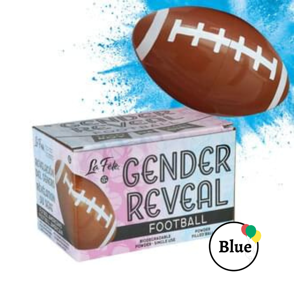 Gender Reveal Football - Blue Powder - Valentina's Party World ...