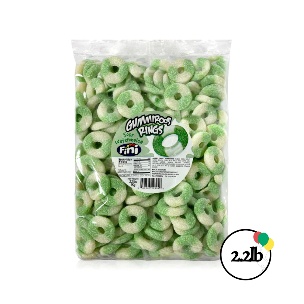 Fini GummiRoos Sour Watermelon Rings 2.2lb - Valentina's Party World ...