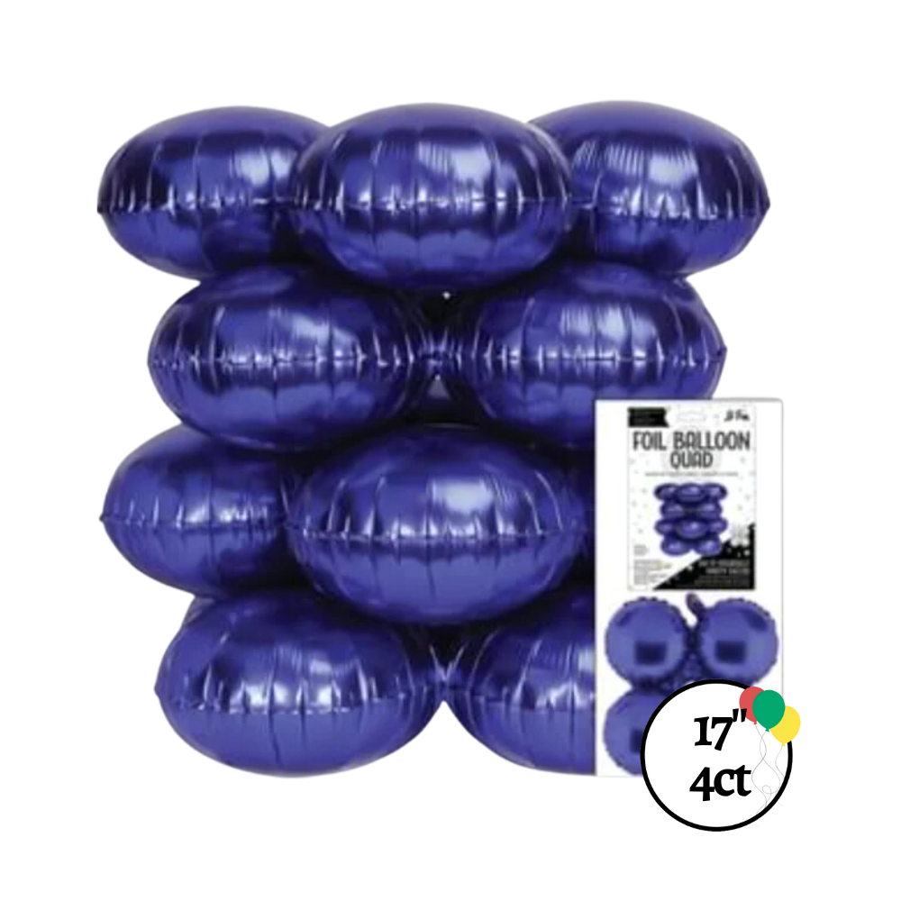 17" Purple Quad Balloon 4ct - Valentina's Party World - Dulceria ...