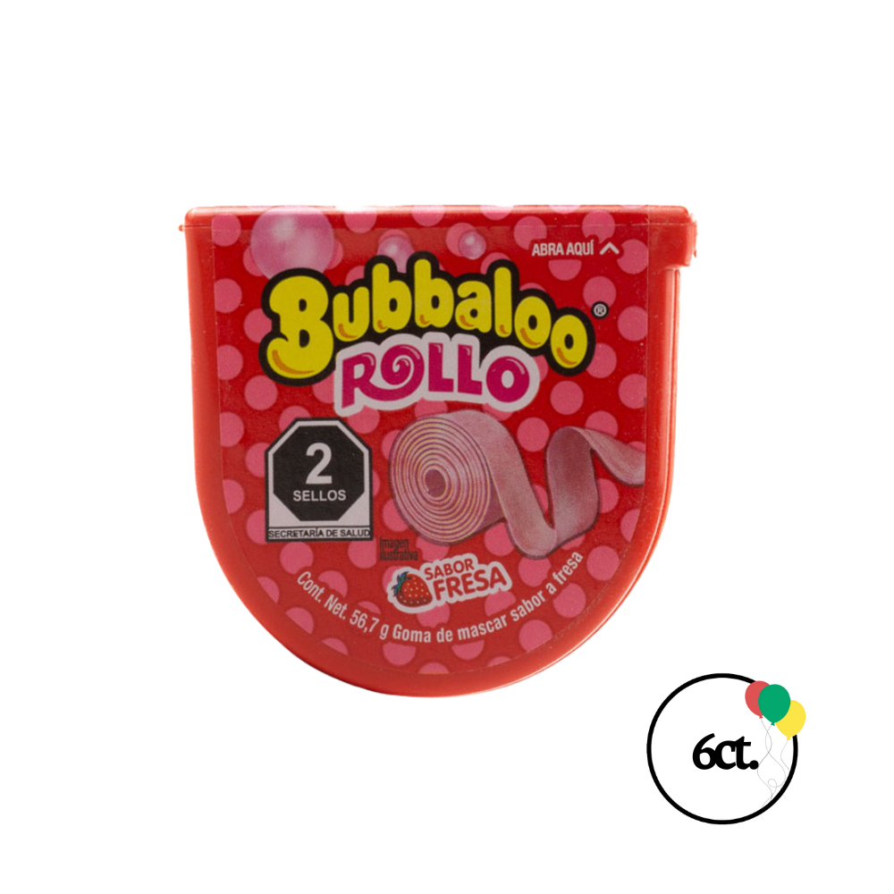 Bubbaloo Rollo Fresa 6ct - Valentina's Party World - Dulceria ...