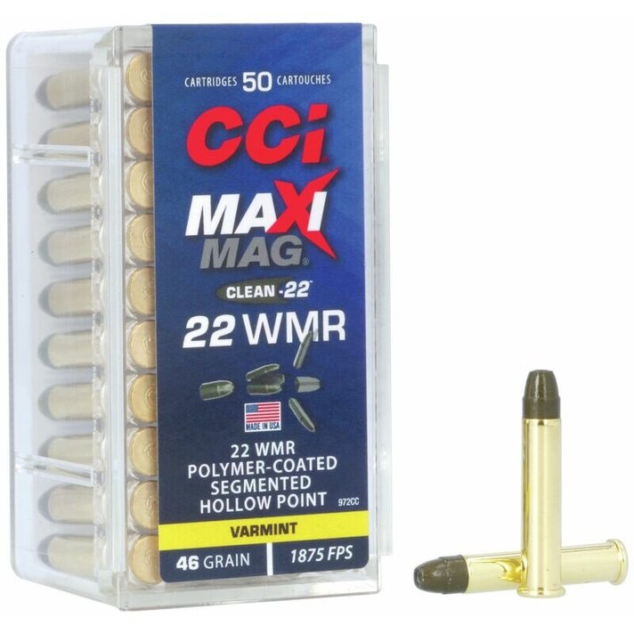 CCI 22 Mag 40 Grain JHP Maxi Mag 125 Rounds - Outdoor Essentials