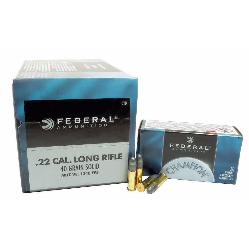 Federal 22 LR Lightning 40 Grain Solid 500 Rounds (Brick) - Outdoor ...