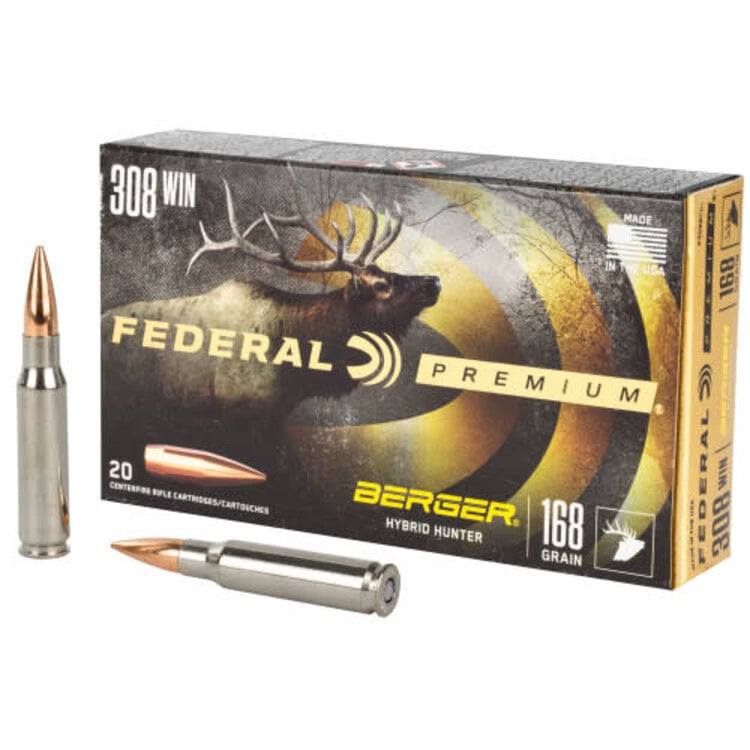 Federal Premium 308 Win 168 Grain Berger Hybrid Hunter - Outdoor Essentials