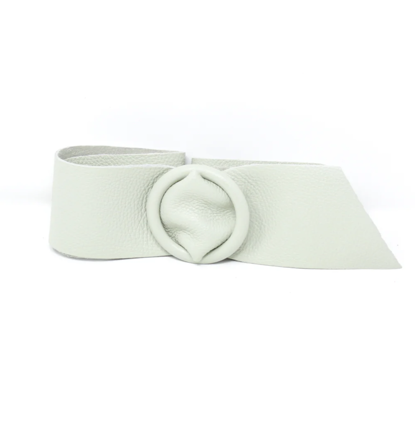 Wide Leather Belt Circle Buckle - The Beach Nut