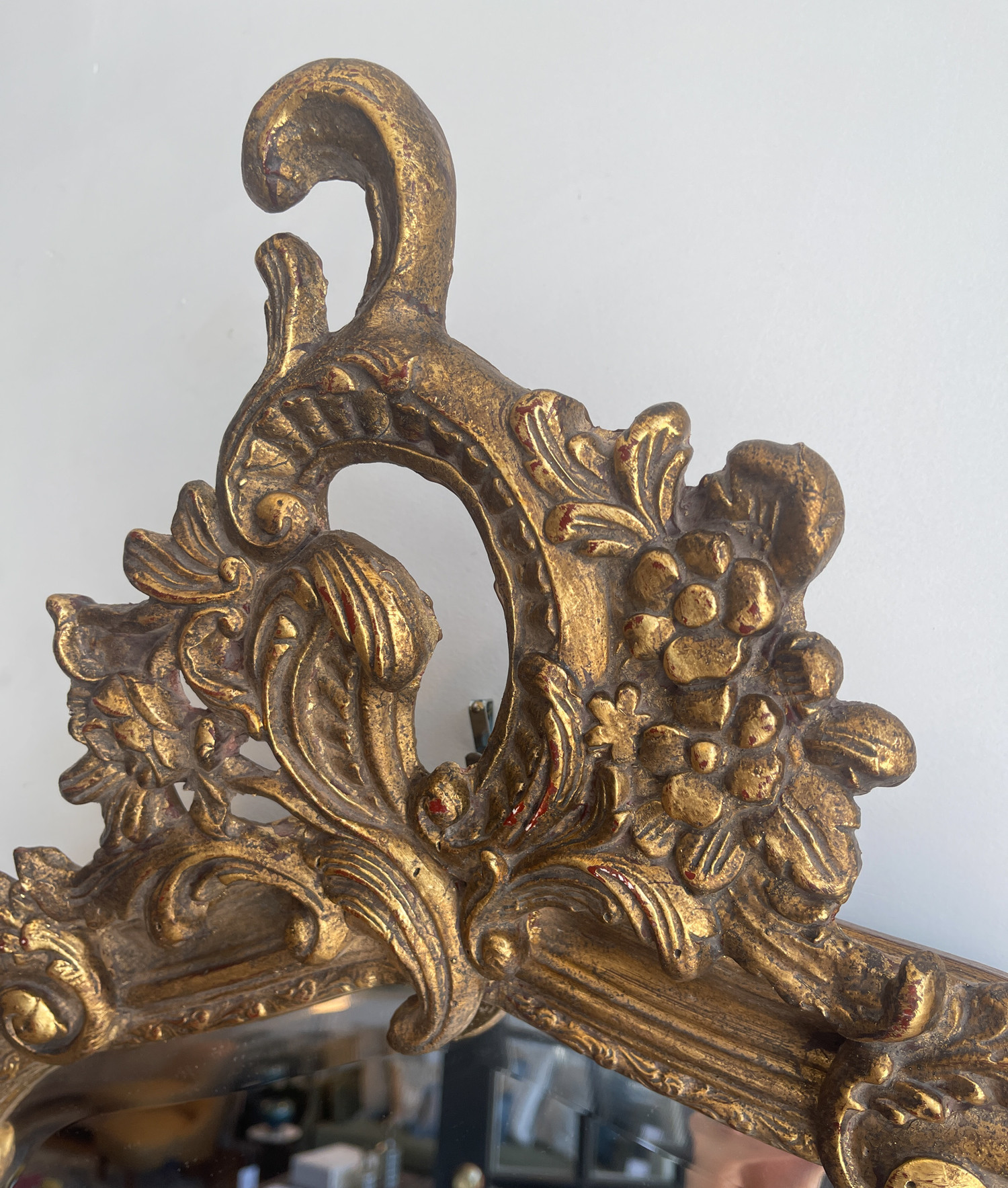 Julien Mirror - gold framed mirror with cartouche crown, France - Gild ...