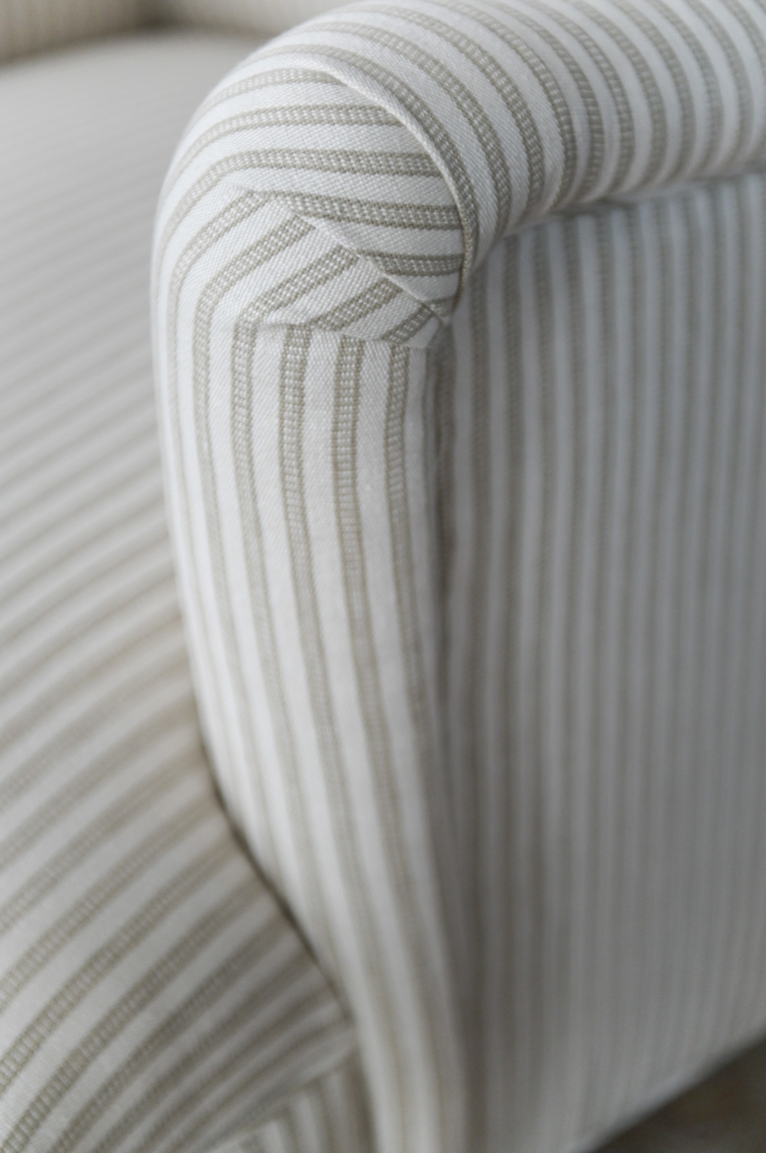 Cotswolds Chair by Gild & Co. in Linen Ticking, English roll-arm - Gild ...