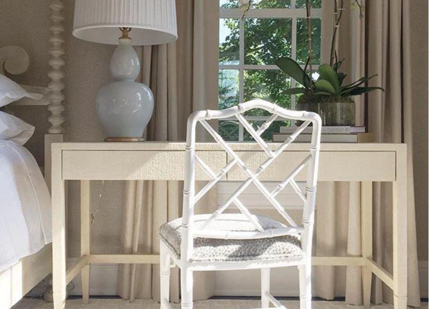 Conrad Desk - raffia resin - Gild & Co.